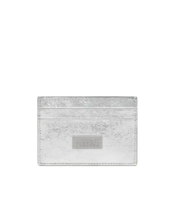 MAISON MARGIELA Numeric Leather Card Holder - Silver