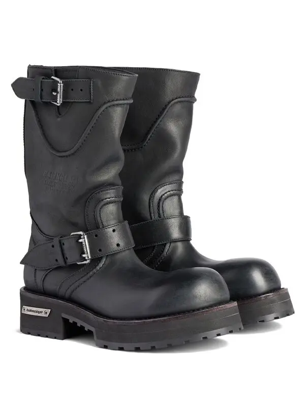 Balenciaga Worn-out Effect Leather Boots