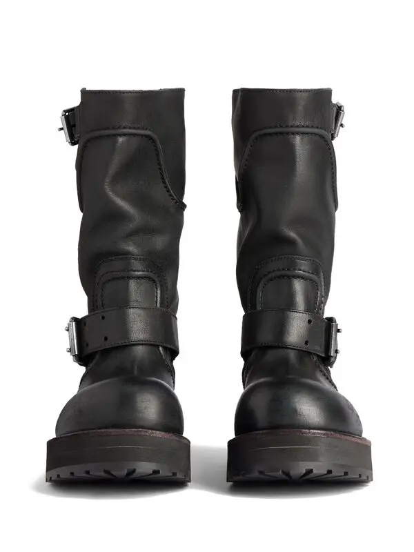 Balenciaga Worn-out Effect Leather Boots