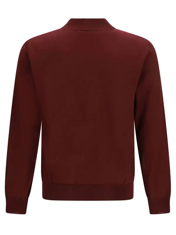 Valentino Garavani Wool Polo With Vlogo Embroidery - Red