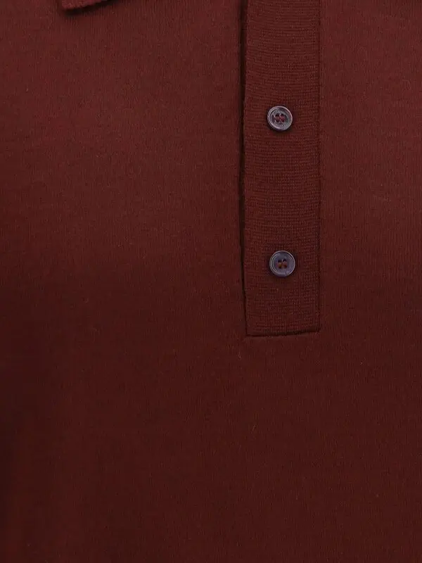 Valentino Garavani Wool Polo With Vlogo Embroidery - Red
