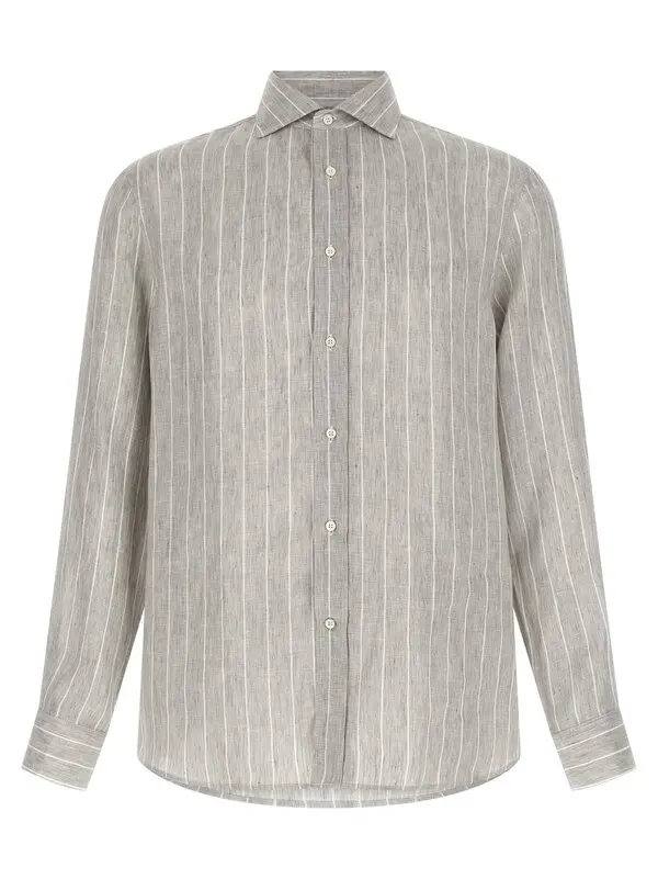 Brunello Cucinelli Pinstripe Shirt - Gray
