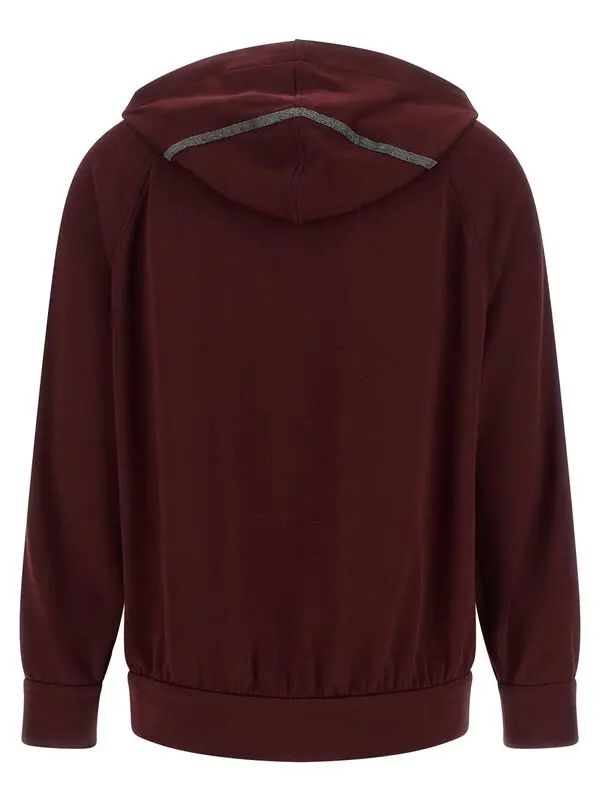 Brunello Cucinelli Cotton Blend Zip-up Hoodie With Monile Detail - Multicolor