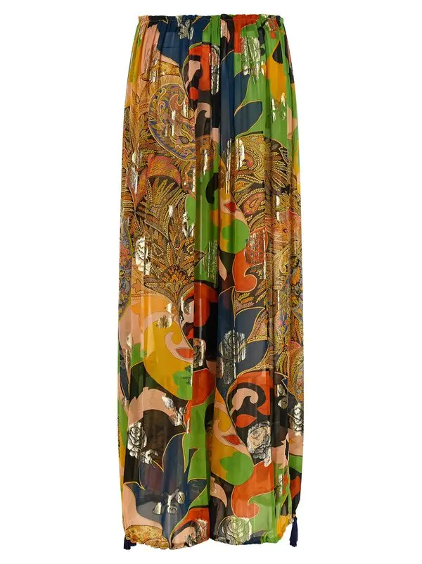 Etro Silk Pants With Paisley And Floral Print