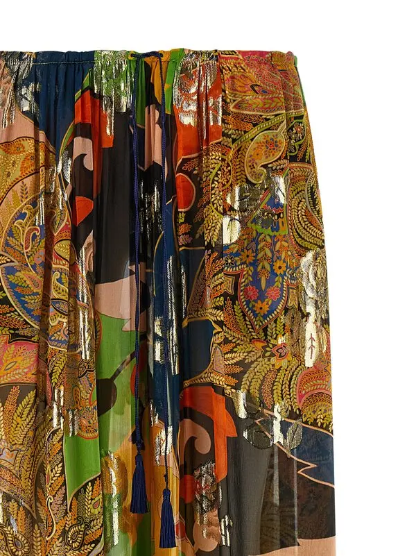 Etro Silk Pants With Paisley And Floral Print