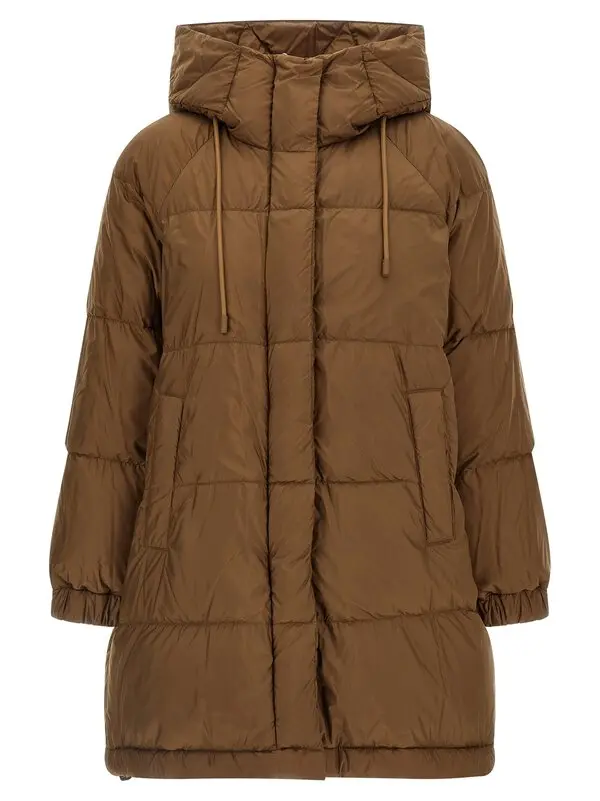 Max Mara Anfora' Reversible Quilted Parka - Brown