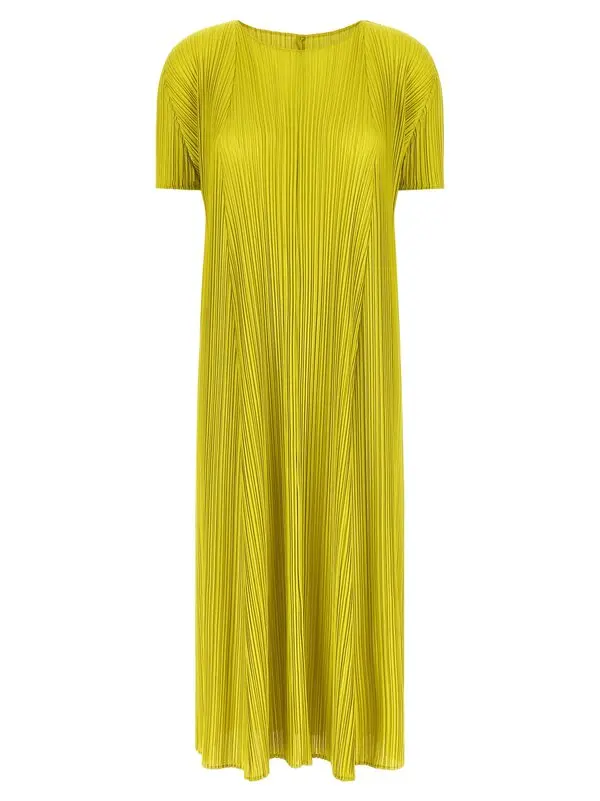 Issey Miyake Mellow Pleats Midi Dress - Green