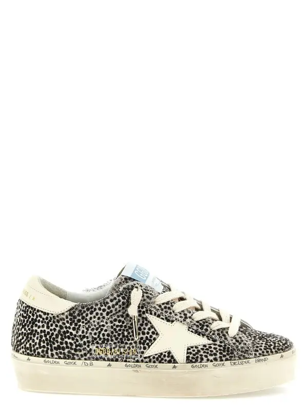 GOLDEN GOOSE Hi Star Animal Print Pony Hair Sneakers - Multicolor
