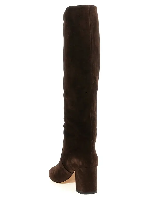 Paris Texas Anja Suede Tube Leg Boots - Brown