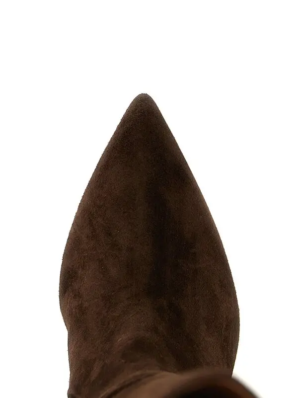 Paris Texas Anja Suede Tube Leg Boots - Brown