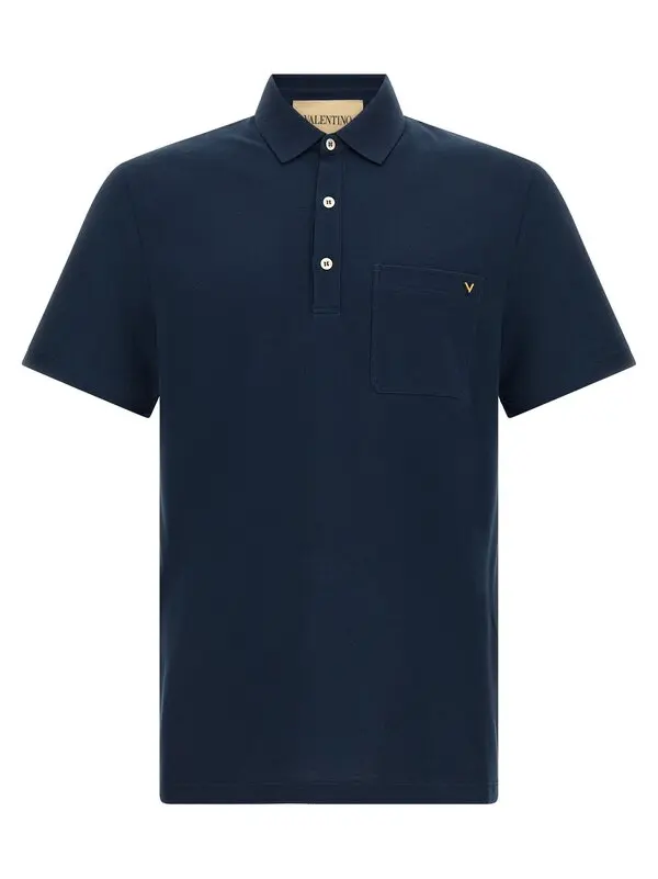 Valentino Garavani Vgold' Polo Shirt - Blue