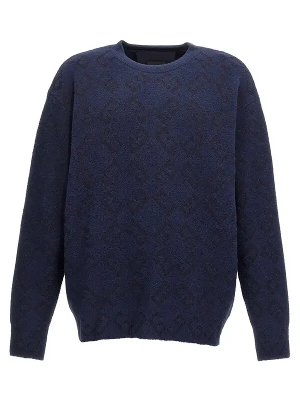 Givenchy Logo Embroidered Wool Blend Sweater - Blue