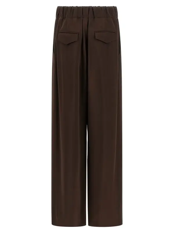 JIL SANDER Fluid Viscose Wide Leg Trousers - Brown