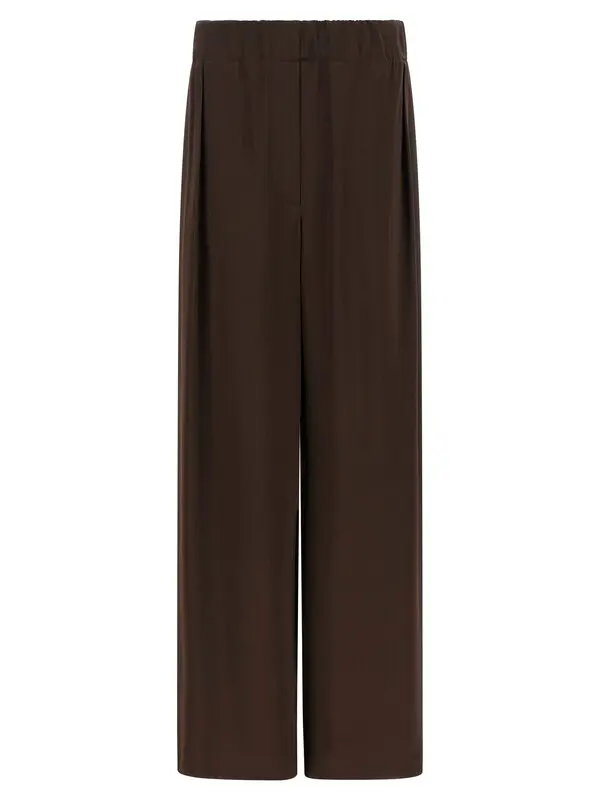 JIL SANDER Fluid Viscose Wide Leg Trousers - Brown
