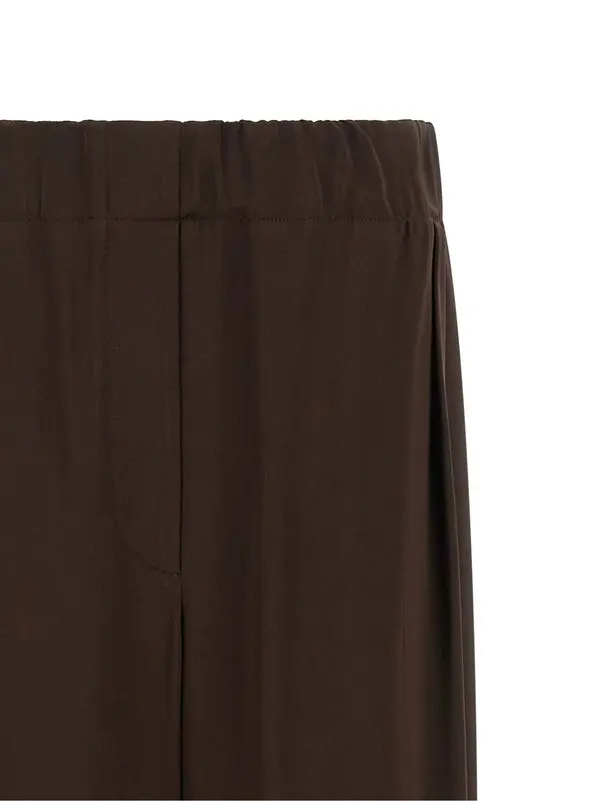 JIL SANDER Fluid Viscose Wide Leg Trousers - Brown