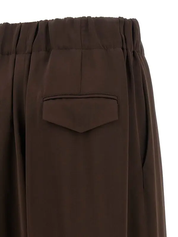 JIL SANDER Fluid Viscose Wide Leg Trousers - Brown