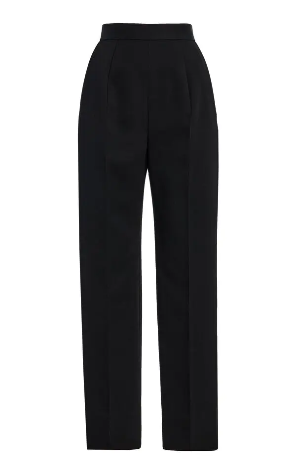 THE ROW Eranza High-rise Tapered Wool Trousers - Black