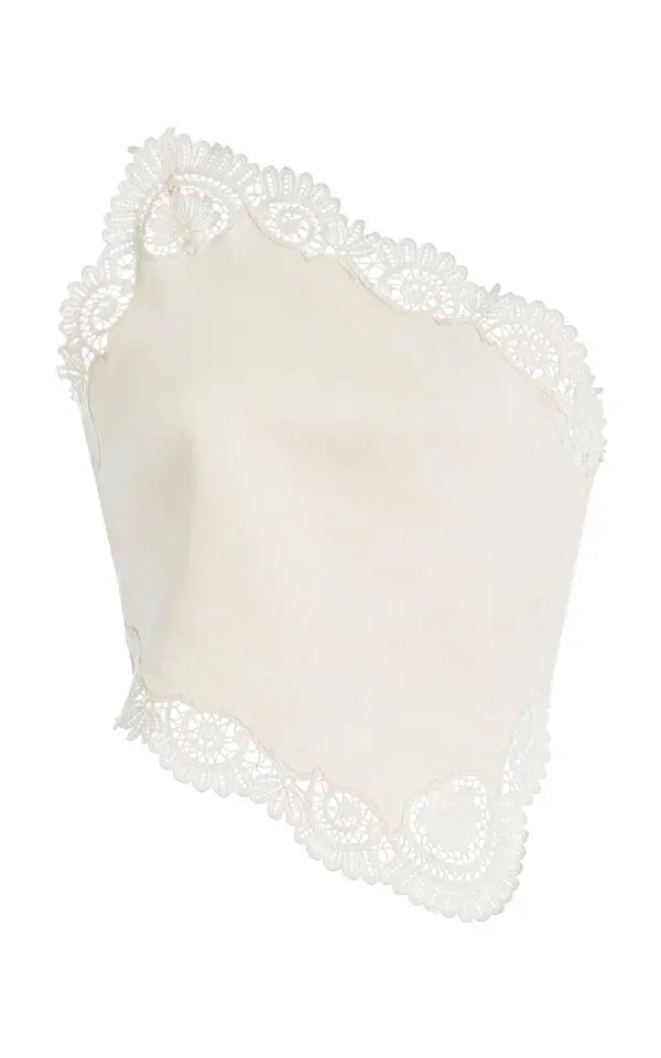 Posse Darya Lace-trimmed One-shoulder Top - Ivory