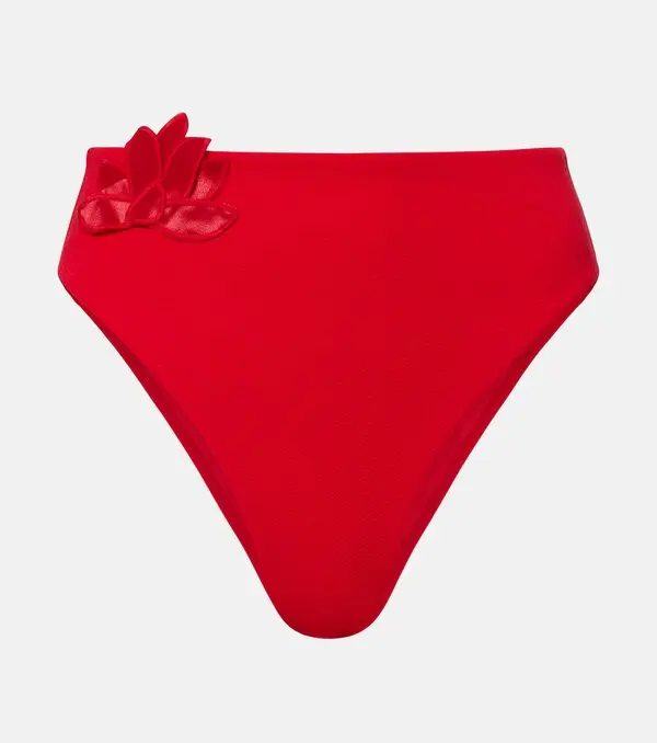 Farm Rio Poppy Flowers Bikini Bottoms - Red