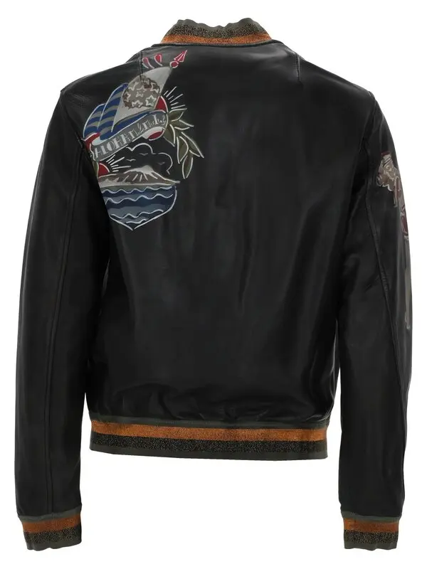 Mr & Mrs Italy Leather Bomber Jacket