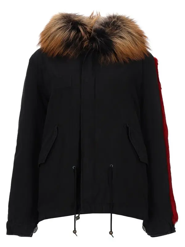 Mr & Mrs Italy Parka With Fur Trim - Black