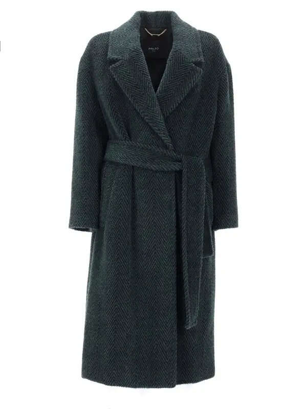 PALTO' Alpaca And Wool Coat With Belt - Multicolour