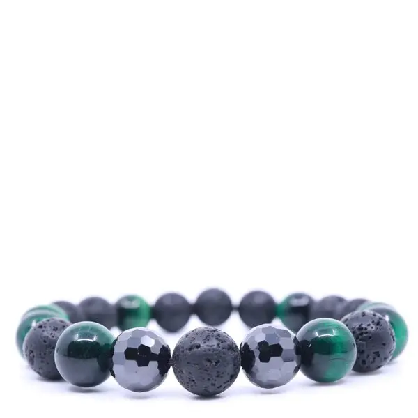 SHAR OKE Gemstone Bead Bracelet - Black/green