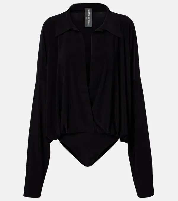 Norma Kamali Oversized Jersey Bodysuit - Black
