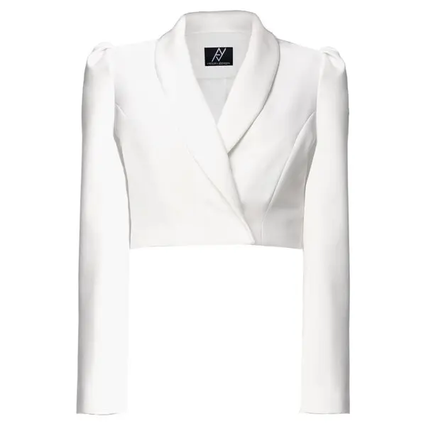 ANGELIKA JOZEFCZYK Cropped Blazer - White
