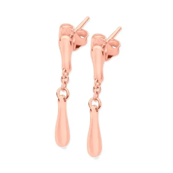LUCY QUARTERMAINE Falling Drip Earrings In Vermeil - Rose Gold
