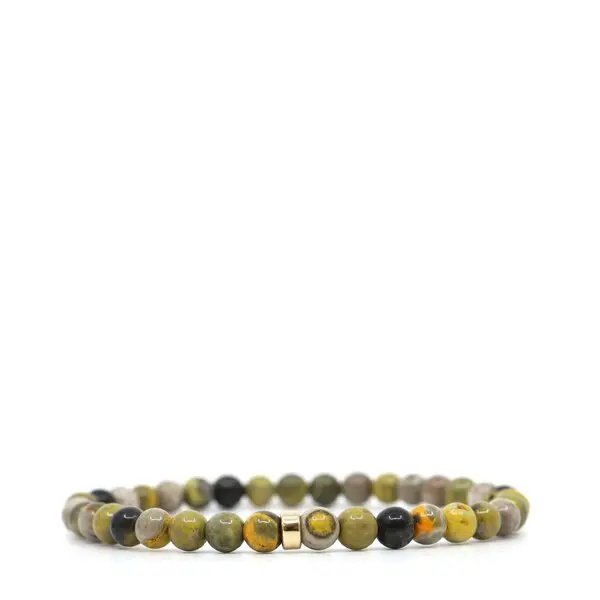 SHAR OKE Bumble Bee Jasper Bead Bracelet - Gold/yellow