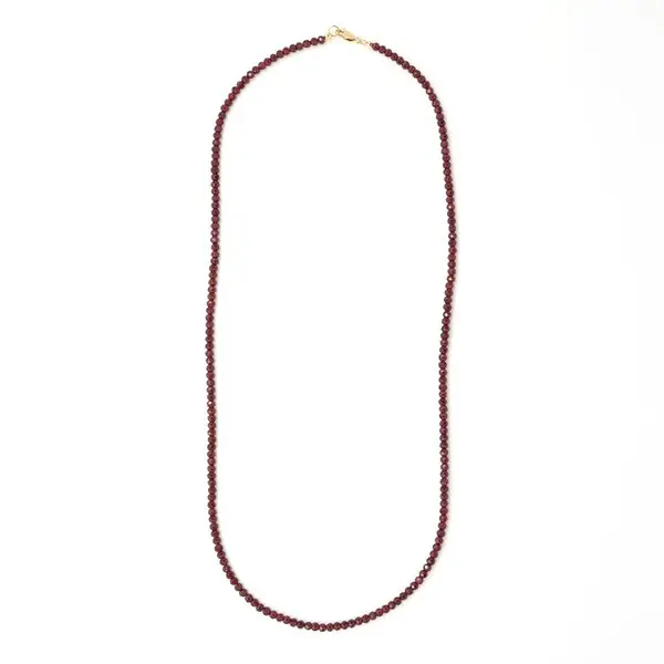 SHAR OKE Red Garnet Beaded Necklace - Red/gold