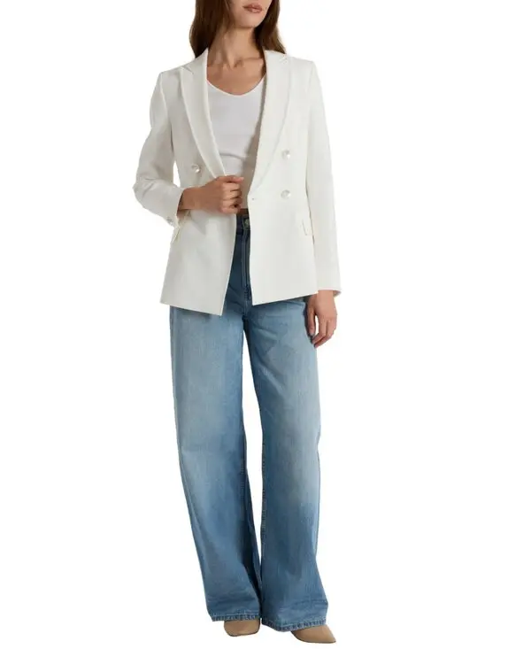 Santorelli Caryn Double-breasted Blazer In Cotton Stretch
