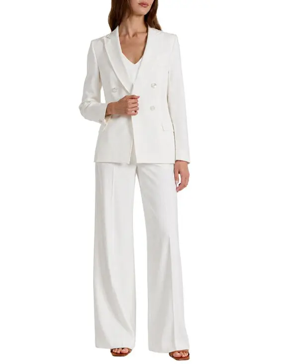 Santorelli Caryn Double-breasted Blazer In Cotton Stretch