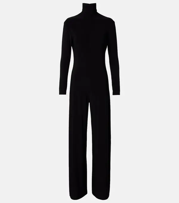 Norma Kamali Turtleneck Wide Leg Jumpsuit - Black