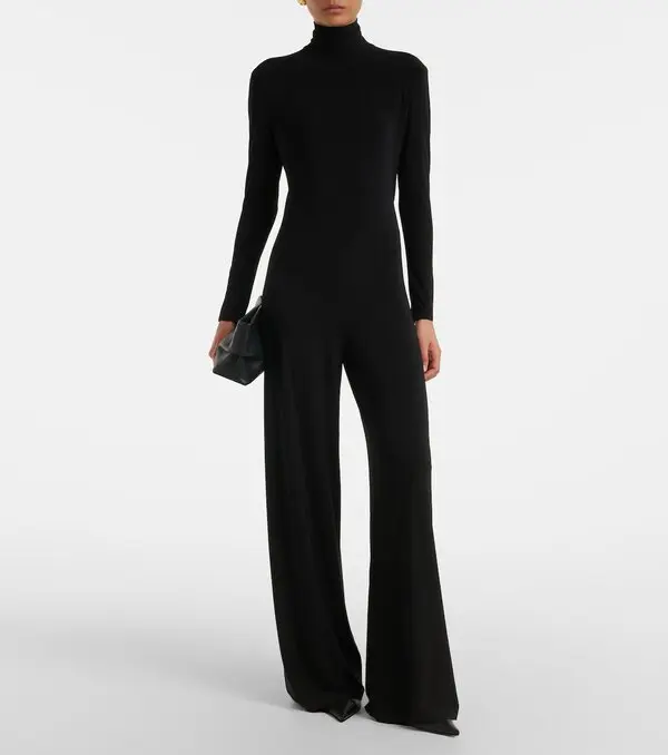 Norma Kamali Turtleneck Wide Leg Jumpsuit