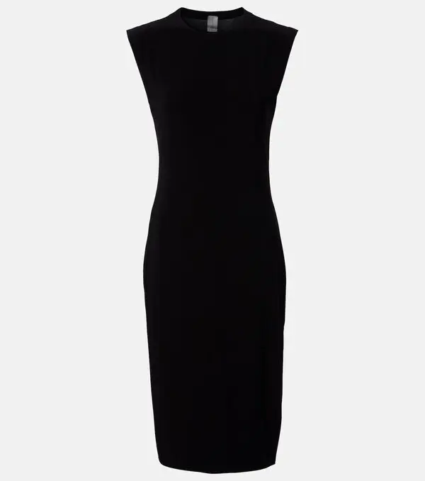 Norma Kamali Sleeveless Crewneck Jersey Midi Dress - Black