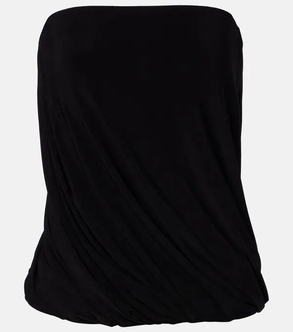 Norma Kamali Twist Strapless Jersey Top - Black