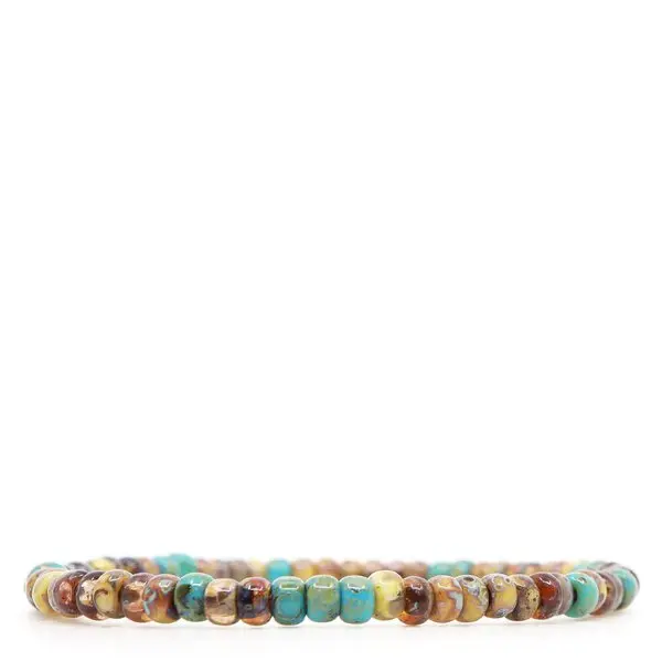SHAR OKE Turquoise & Yellow Picasso Beaded Bracelet - Brown
