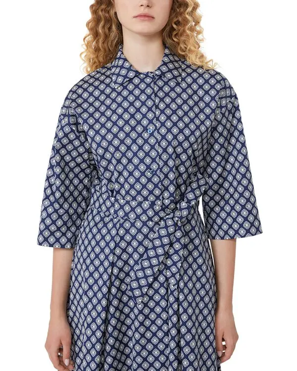 Max Mara Printed Cotton Shirt Dress