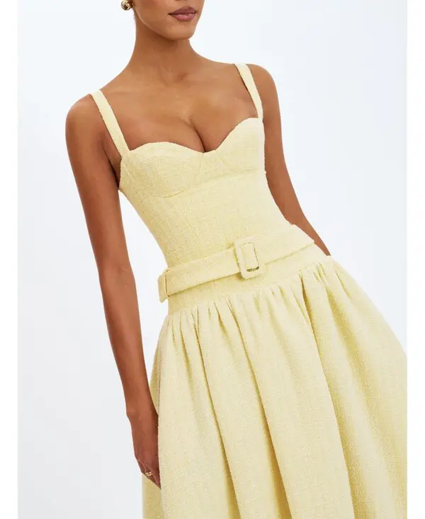 MISS CIRCLE NEW YORK Sweetheart Belted Midi Dress