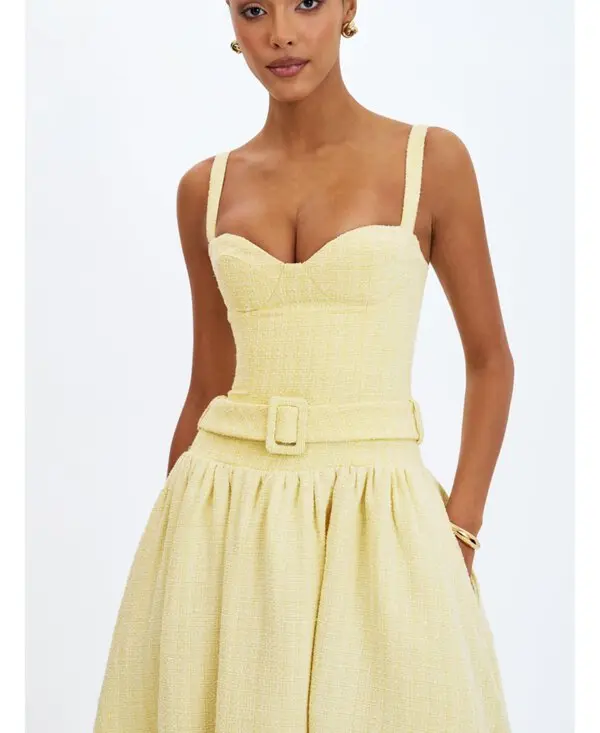 MISS CIRCLE NEW YORK Sweetheart Belted Midi Dress