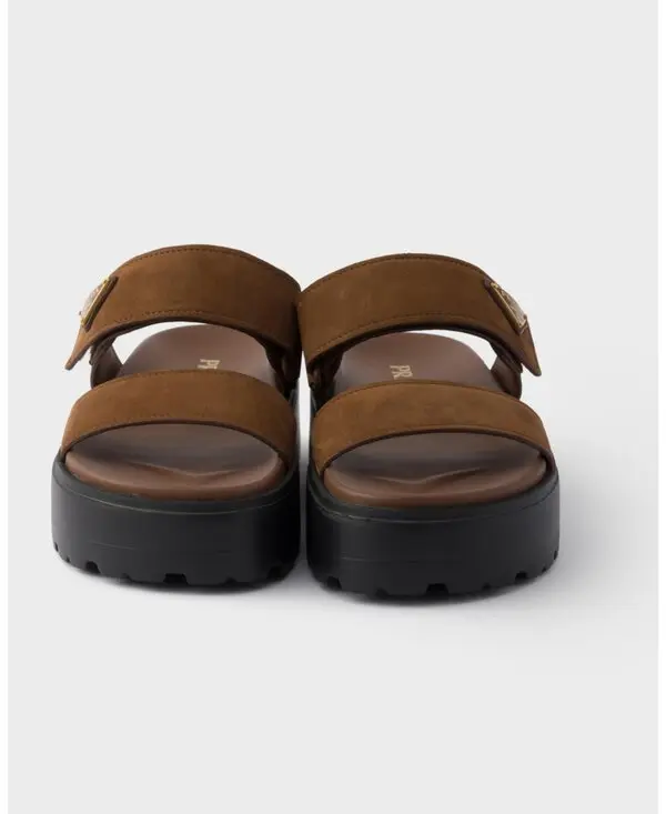 Prada Nubuck Platform Slides