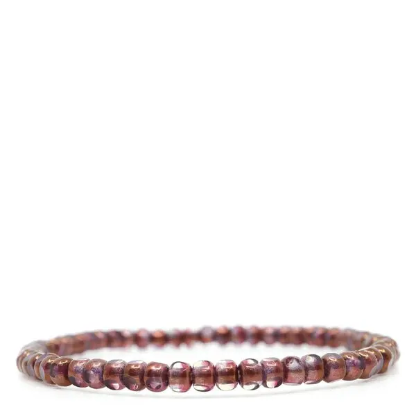 SHAR OKE Raspberry & Gold Czech Picasso Beaded Bracelet - Red/gold
