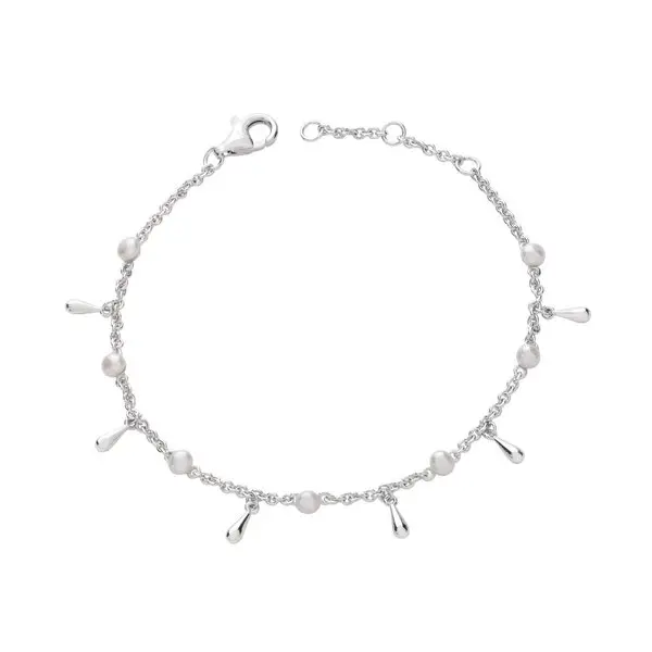 LUCY QUARTERMAINE Sterling Pearl Drop Bracelet - Silver