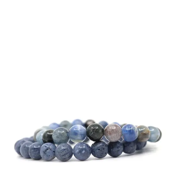 SHAR OKE Kyanite And Sponge Coral Beaded Bracelets - Blue