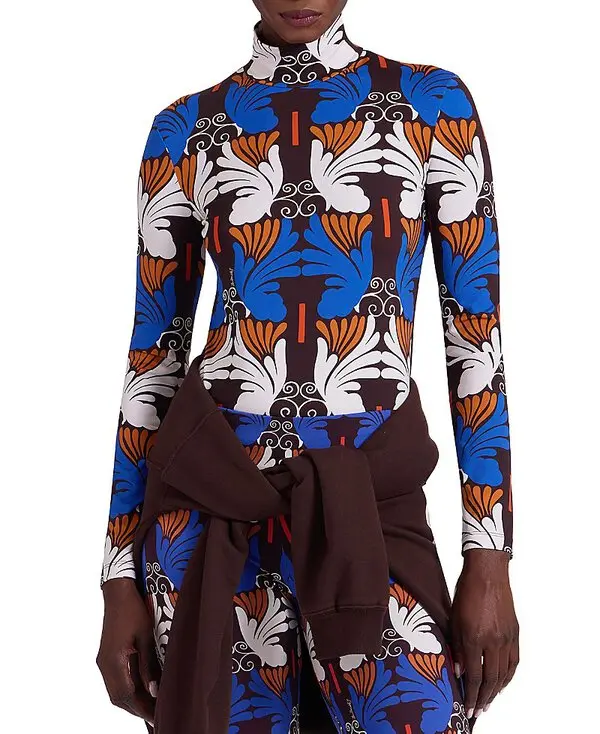 La DoubleJ Printed Turtleneck Top - Ali Chocolate