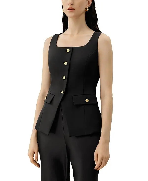Lilysilk U-neck Sleeveless Vest - Black