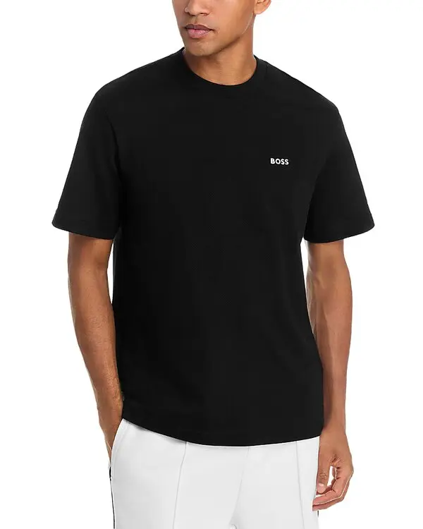 BOSS Tennis Member Mesh Logo T-shirt - Black