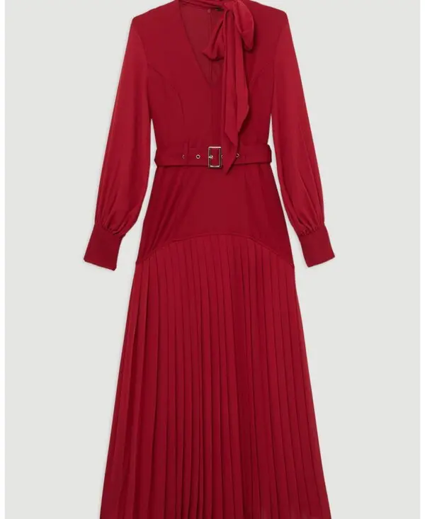 Karen Millen Jersey Ponte Georgette Mix Maxi Dress